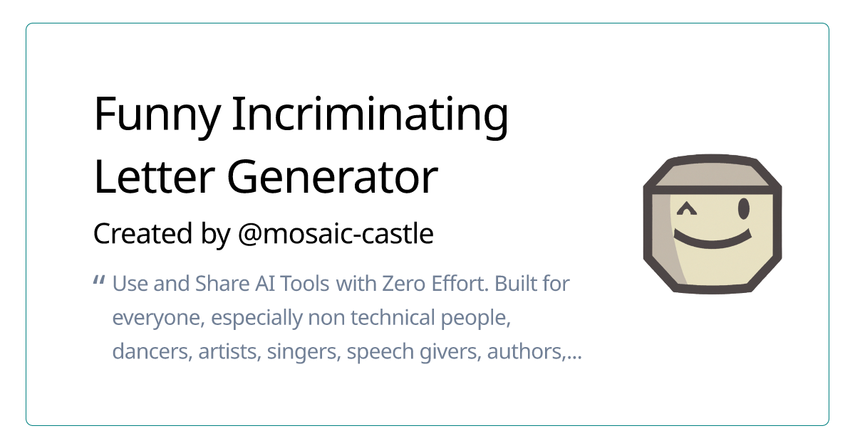 Funny Incriminating Letter Generator