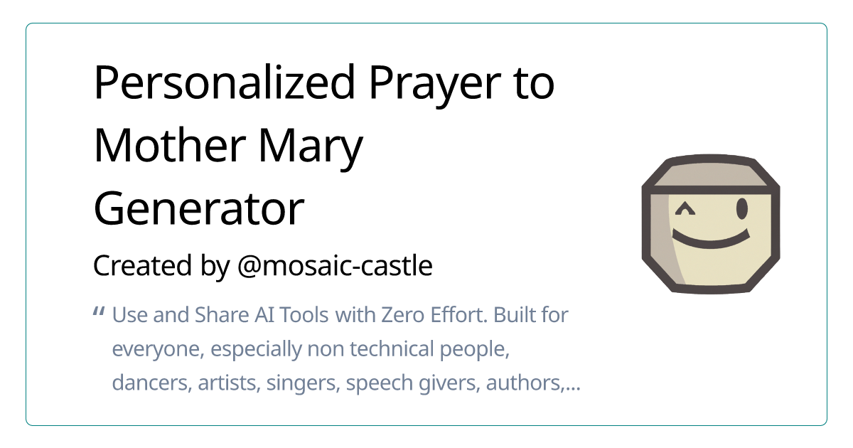 Personalized Prayer to Mother Mary Generator