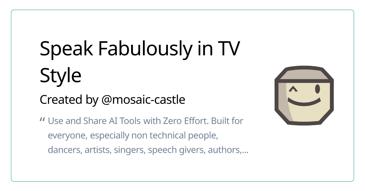 Speak Fabulously in TV Style