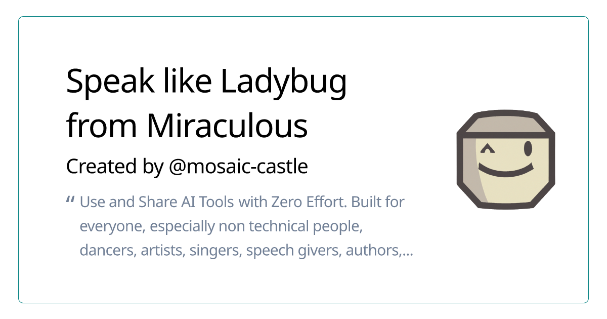 Speak like Ladybug from Miraculous