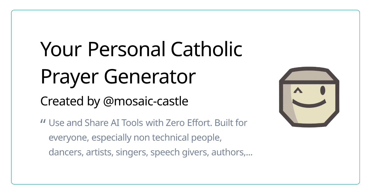Your Personal Catholic Prayer Generator