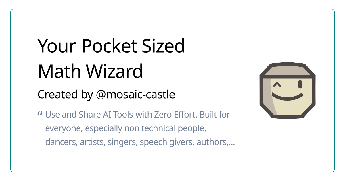 Your Pocket Sized Math Wizard
