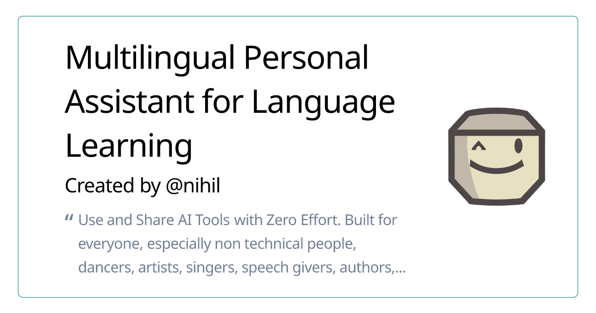 Multilingual Personal Assistant for Language Learning