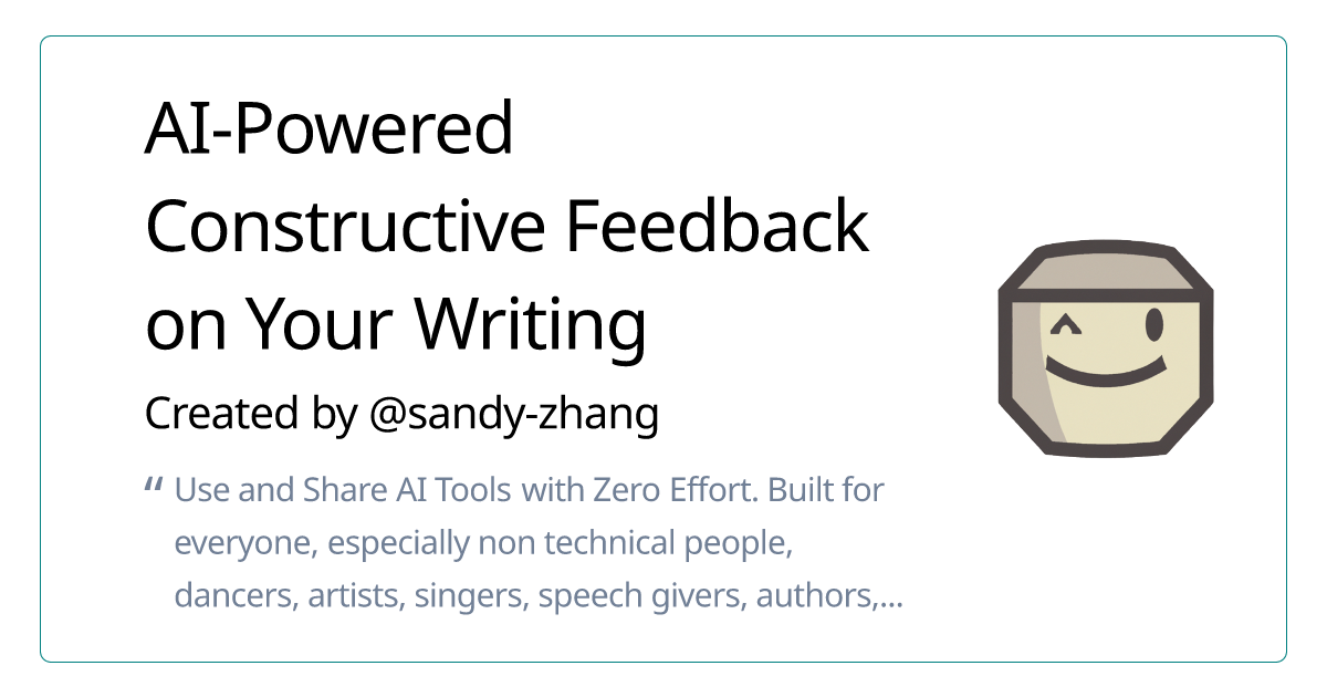 AI-Powered Constructive Feedback on Your Writing