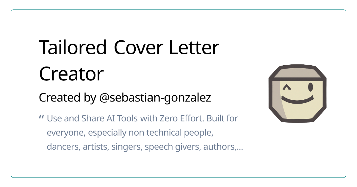 Tailored Cover Letter Creator