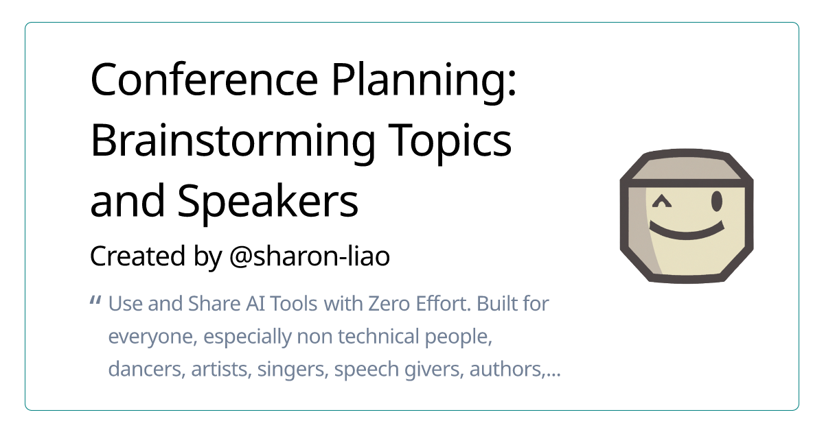 Conference Planning: Brainstorming Topics and Speakers
