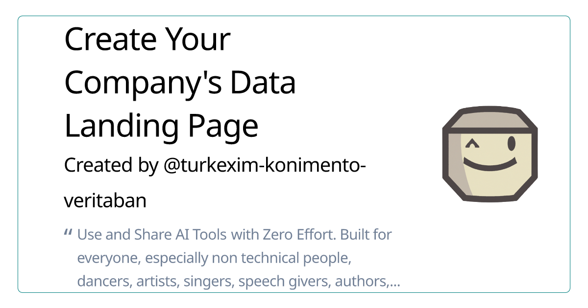 Create Your Company's Data Landing Page