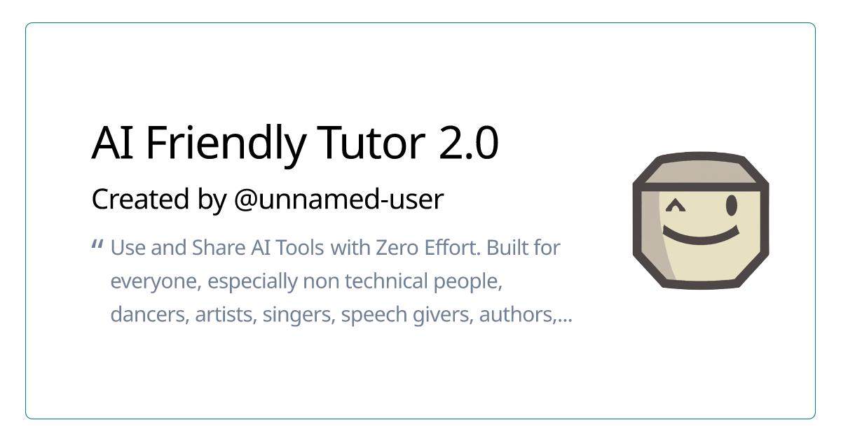 AI Friendly Tutor 2.0