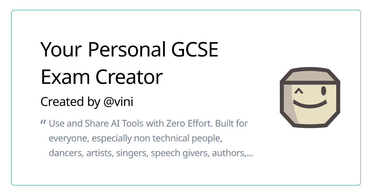 Your Personal GCSE Exam Creator