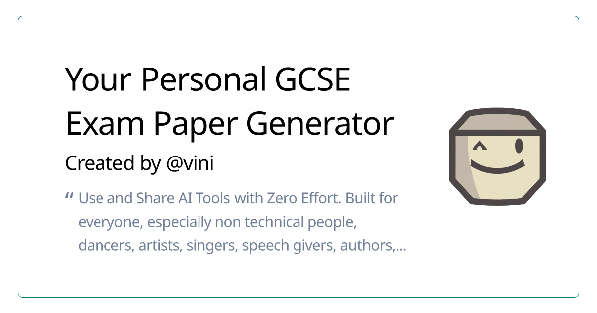 Your Personal GCSE Exam Paper Generator