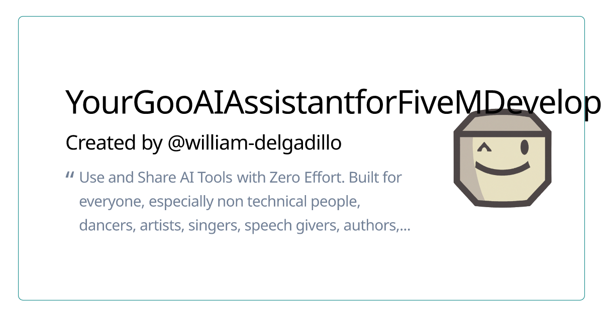 YourGooAIAssistantforFiveMDevelopment